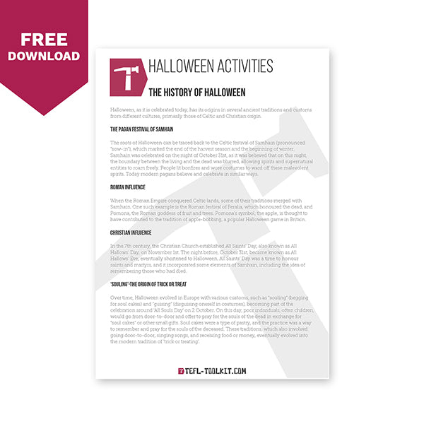 Halloween Activities | EFL Worksheets – TEFL-Toolkit.com