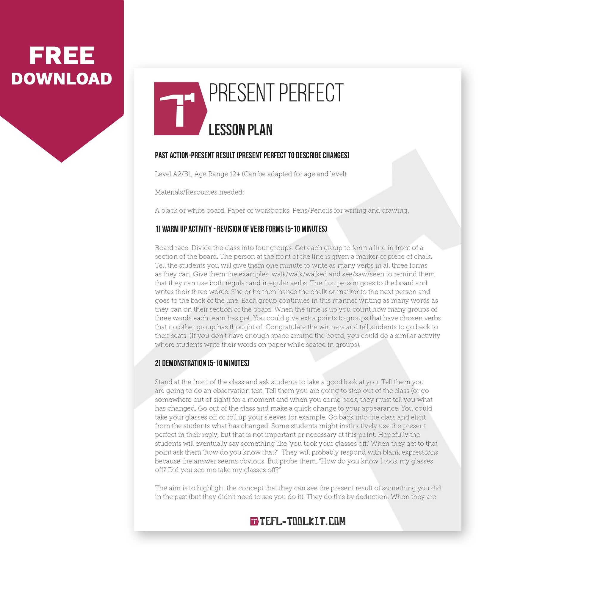 Present Perfect | EFL Lesson Plan – EiA Shop