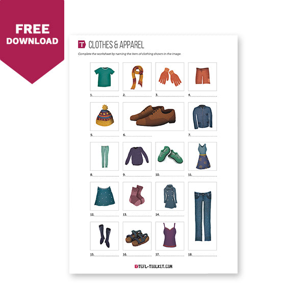 Clothes and Apparel | EFL Worksheet | TEFL Toolkit – EiA Shop