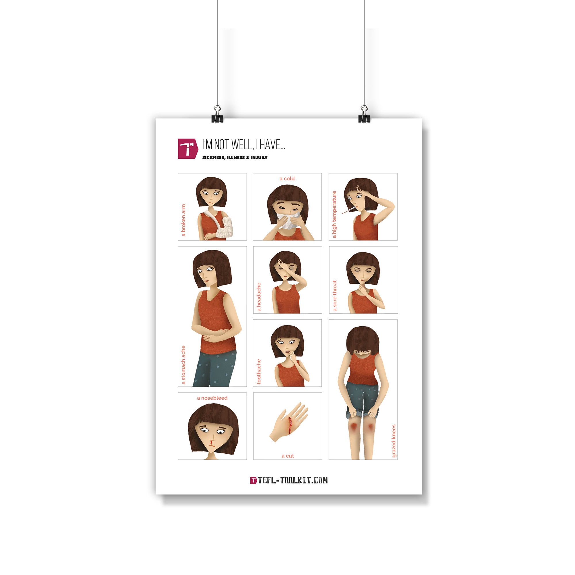 Illness and Injury | EFL Classroom Poster – EiA Shop