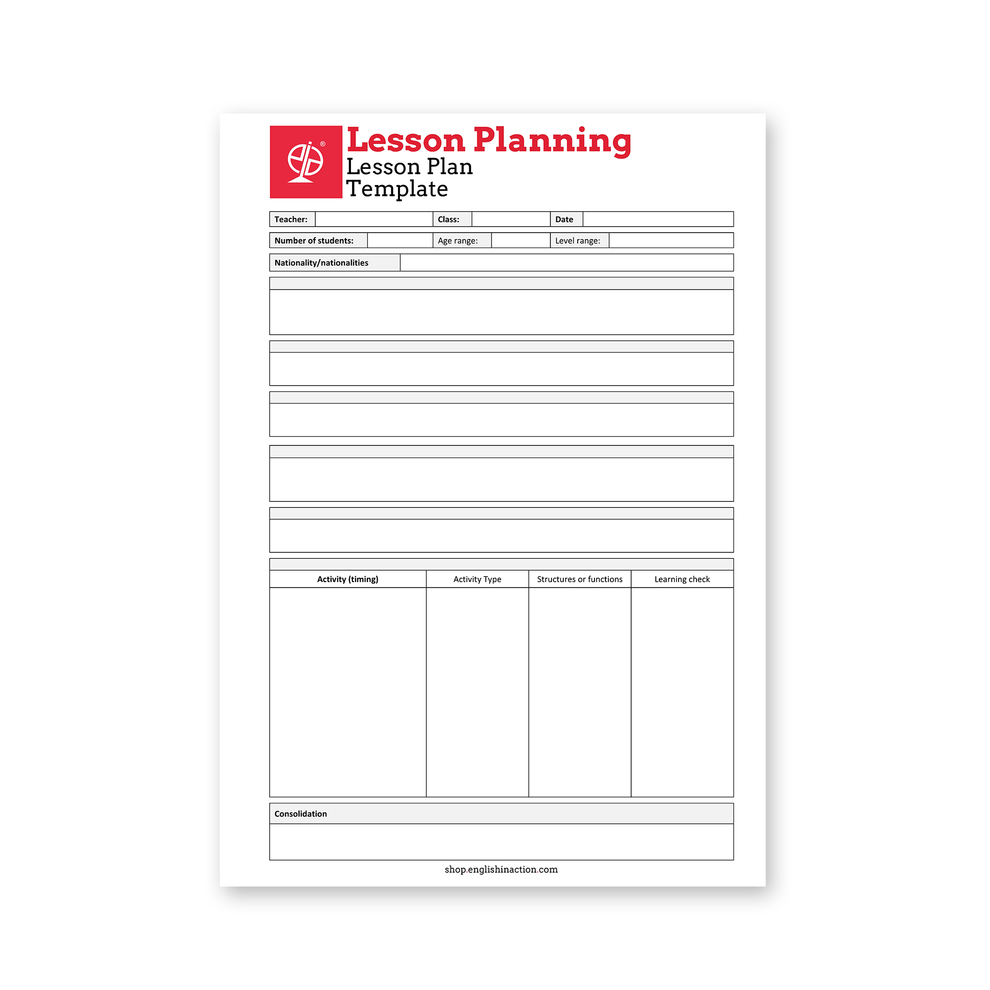 Lesson Plan Template and Sample | ESL Planning Resource for New Teache ...