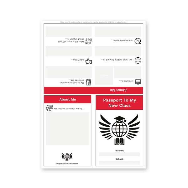 Passport To My New Class | Student Profile Booklet for EFL Learners ...