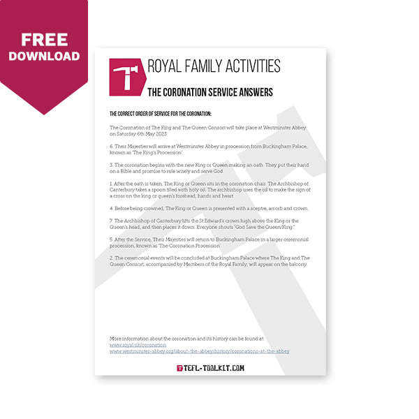 Royal Family Activities | EFL Worksheets – EiA Shop